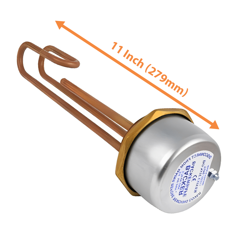Backer Copper Immersion Heater & Thermostat - 11" - On-Demand Supplies
