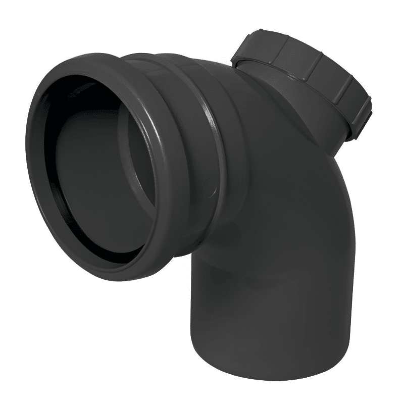 FloPlast Black Soil 92.5° Access Bend - 110mm - On-Demand Supplies