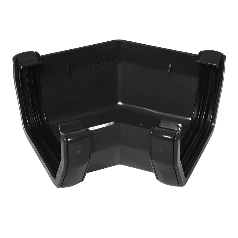 FloPlast Black Square 135° Gutter - 114mm - On-Demand Supplies