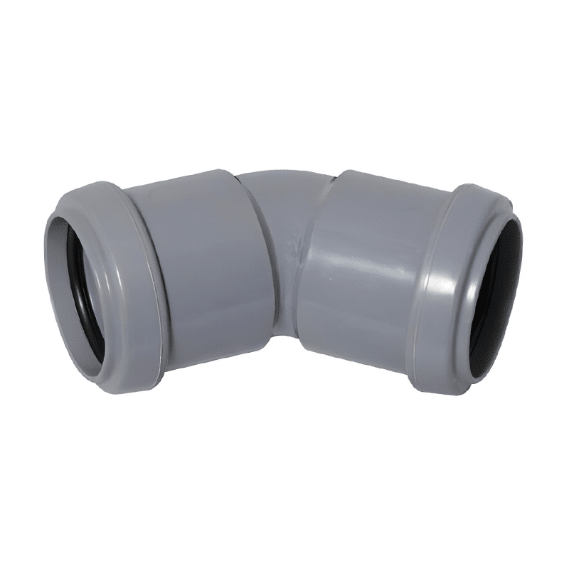 FloPlast Grey Pushfit 45° Waste Pipe Bend - 40mm - On-Demand Supplies