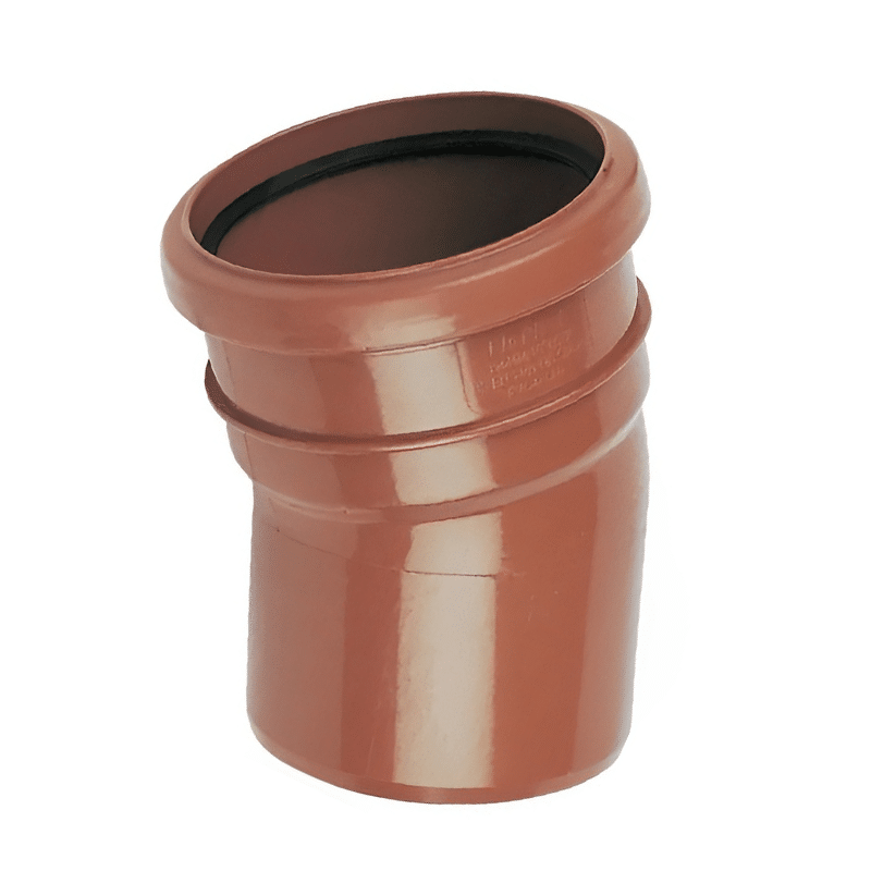 FloPlast Underground Single Socket 15° Bend - 110mm - On-Demand Supplies