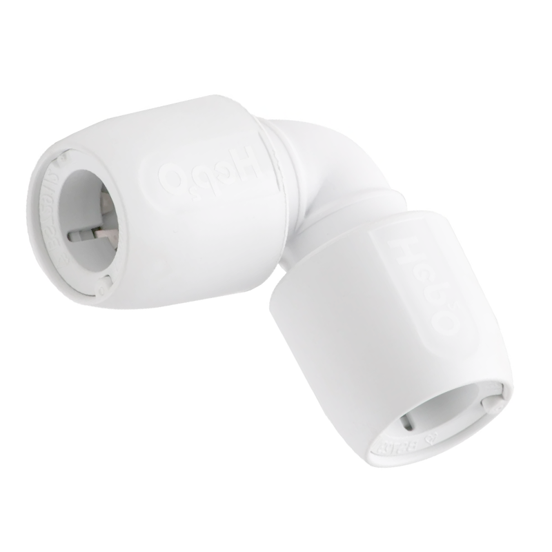 Hep2O Plastic Push-Fit 90° Equal Elbow Fitting - 10mm - On-Demand Supplies