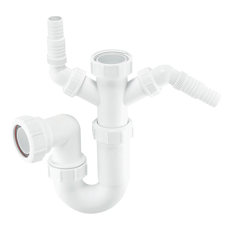 McAlpine WM11 Double Appliance P Sink Trap with Twin 135° Nozzles - On ...